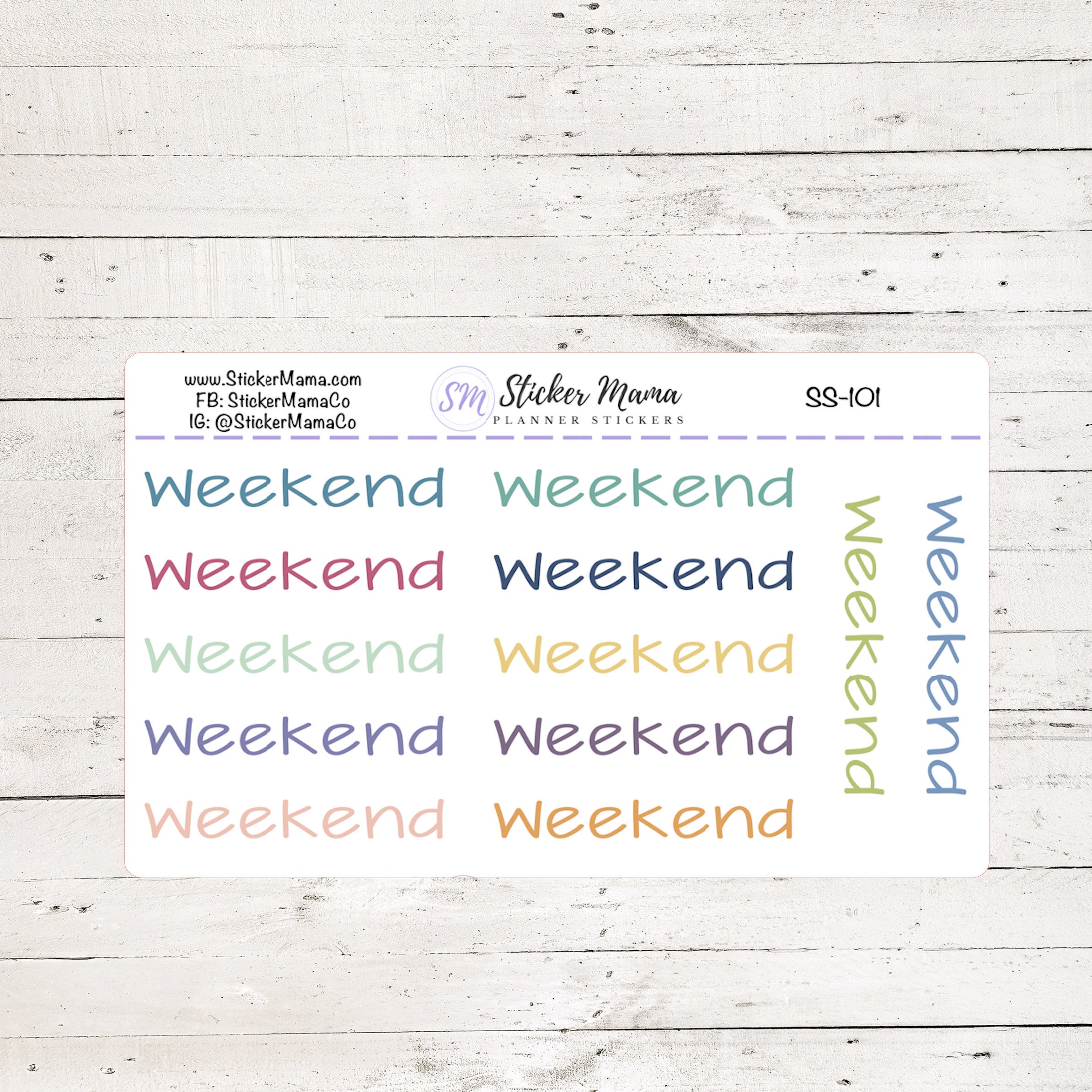 SS-101 WEEKEND Jenplans SCRIPT Planner Stickers Script - Etsy