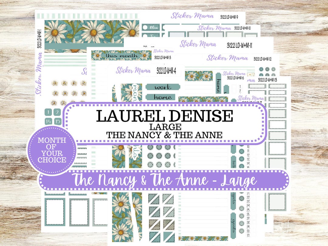 Laurel Denise Large Nancy & Large Anne Planner Sticker Kit | Vertical ...