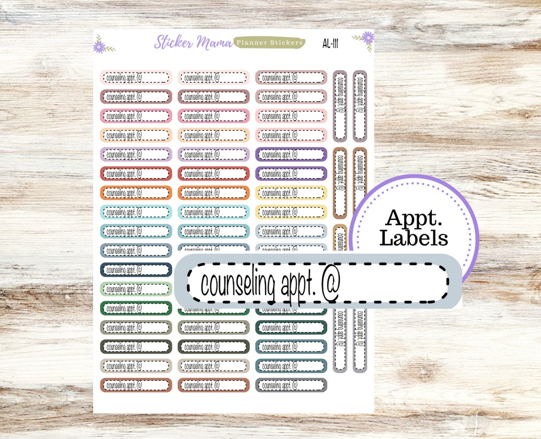 AL-111 || COUNSELING APPOINTMENT Labels || Planner Stickers || Labels ...