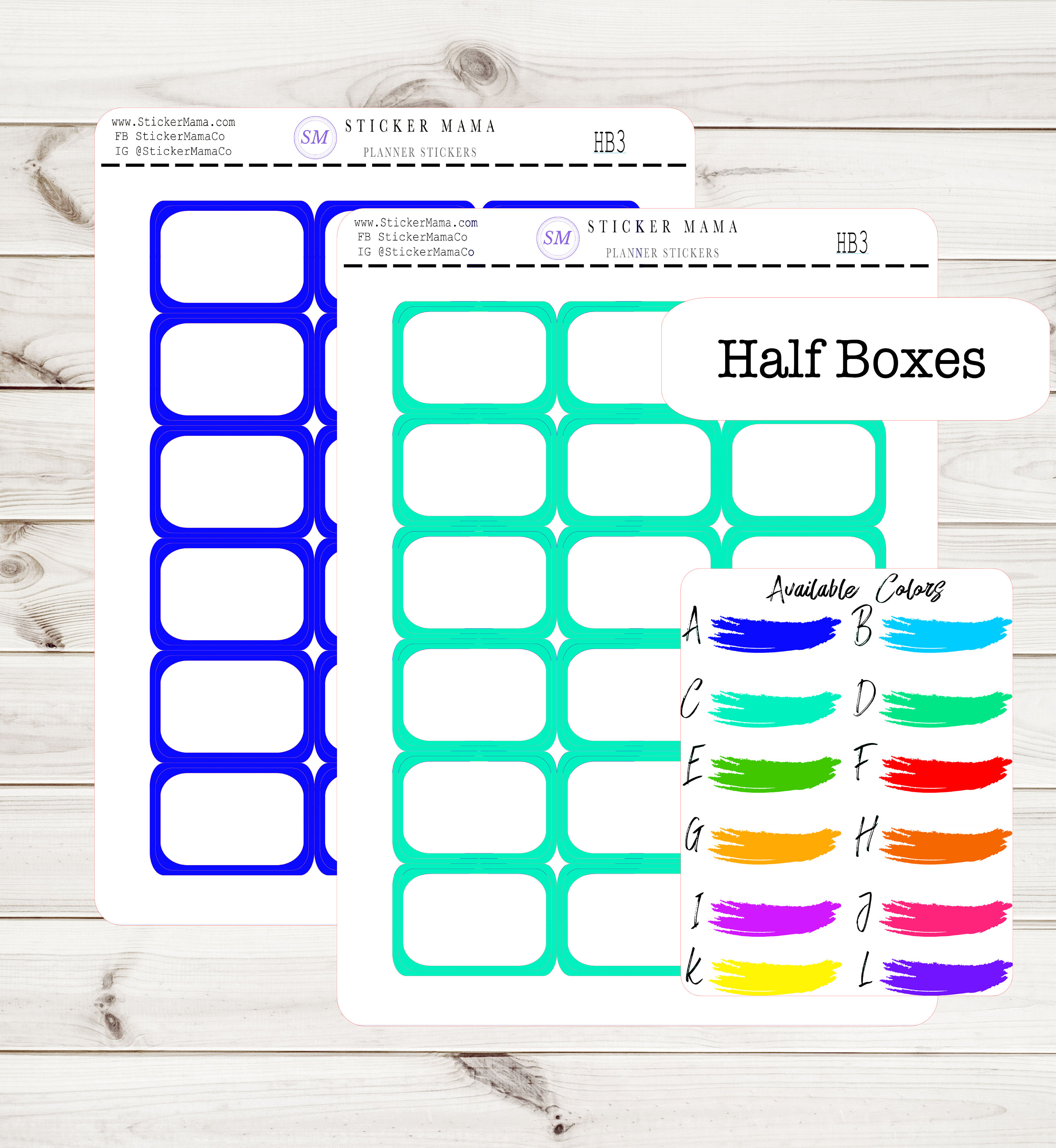 HALF BOX STICKERS 1 X 1.5 Half Box Labels Quarter - Etsy