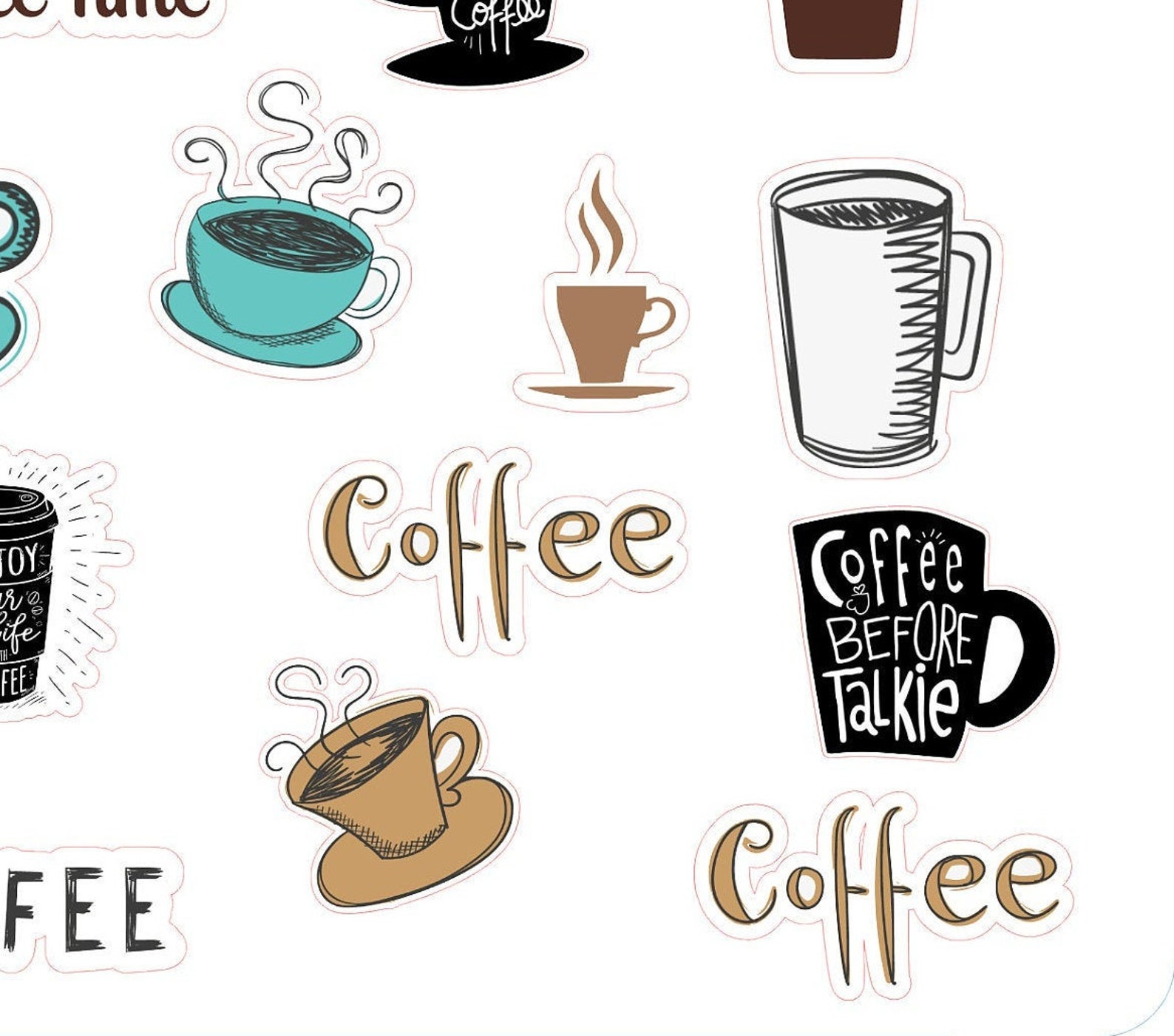 1010 COFFEE PLANNER STICKERS Coffee Stickers Coffee Lover | Etsy