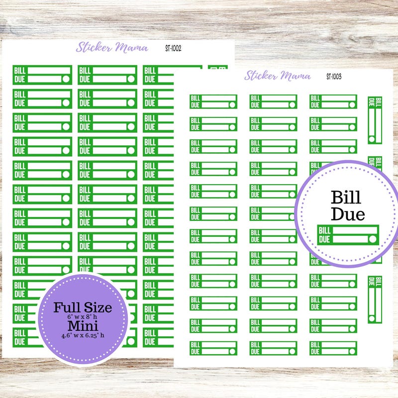 Bill Pay Stickers - Etsy