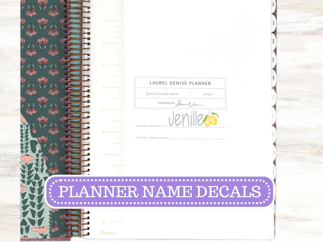 PLANNER NAME DECAL || .75" X 2.25" || Planner Custom Name Stickers ...