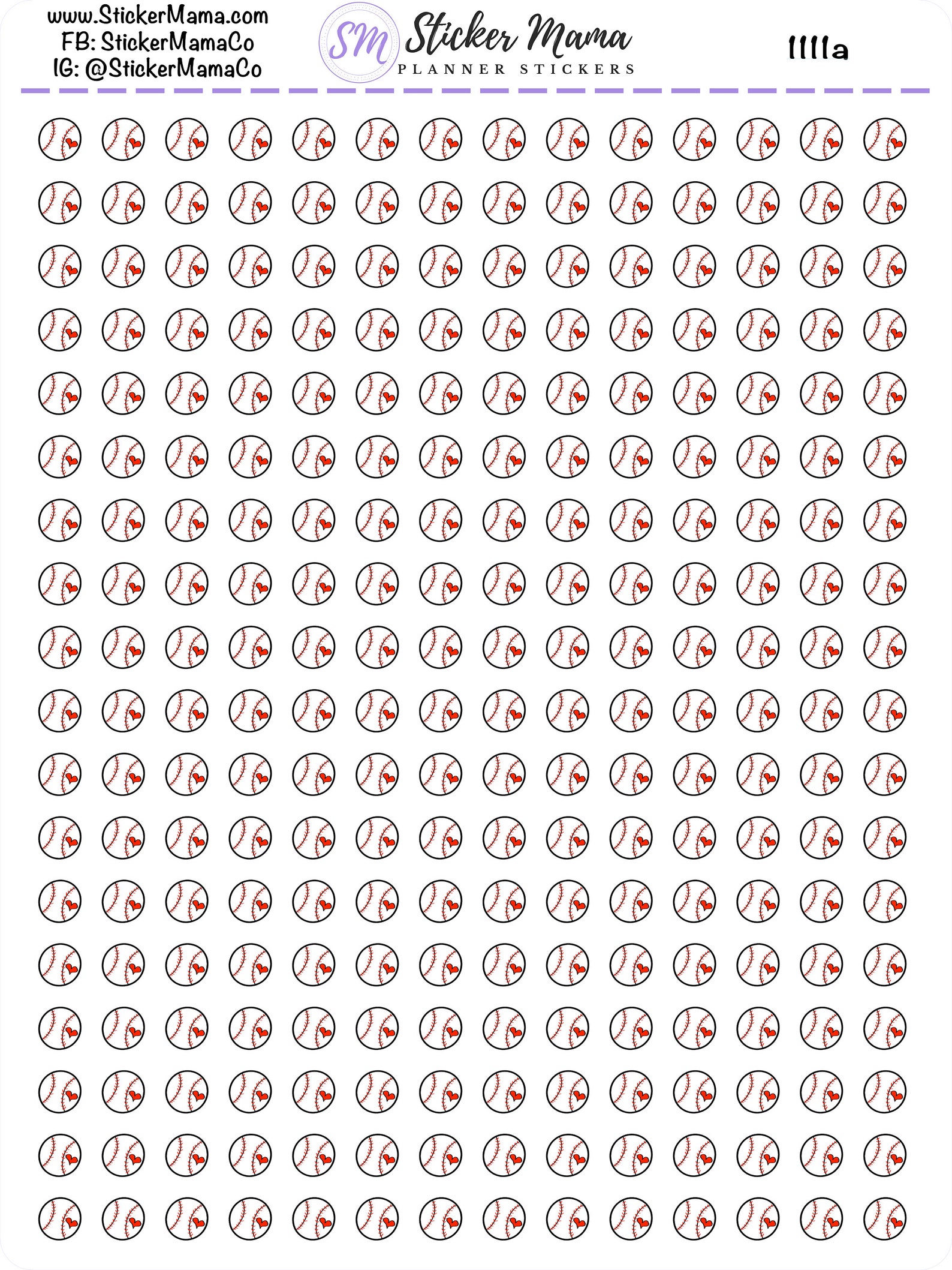 1111 DOODLE BASEBALL PLANNER Stickers Baseball Stickers | Etsy