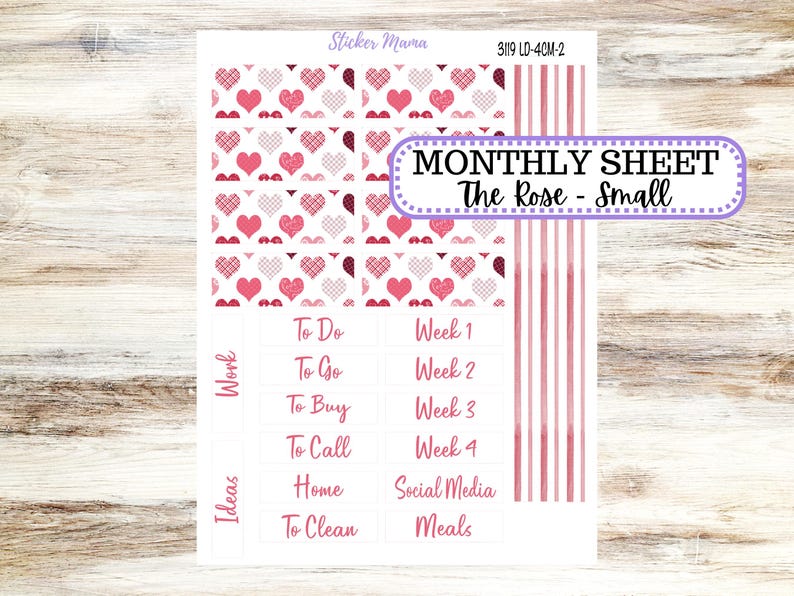 Laurel Denise Small Rose Planner Sticker Kit | 4 Column Mini | Project ...