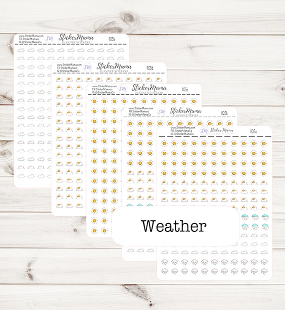 I105 WEATHER STICKERS Weather Planner Stickers for | Etsy