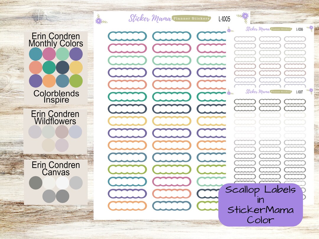 EC SCALLOP Stickers || .375" X 1.5" || Ec Inspire || Ec Wildflower ...