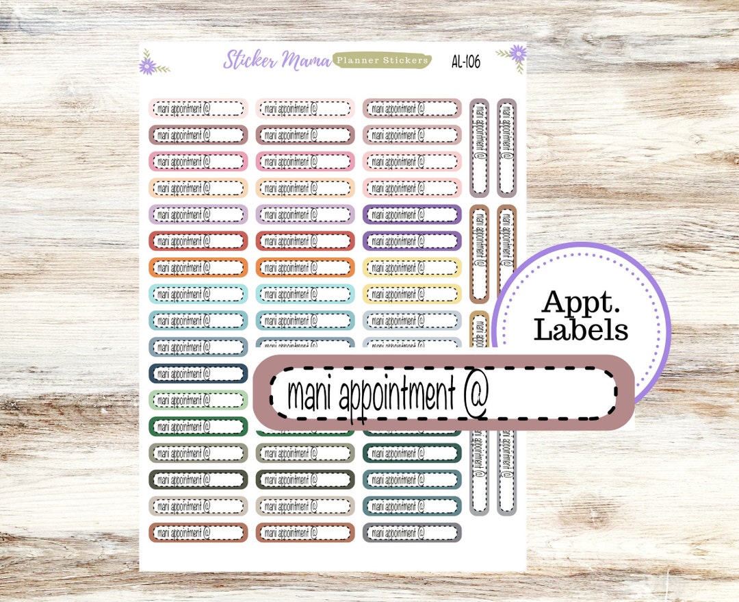 AL-106 || MANI APPOINTMENT Labels || Planner Stickers || Labels Sticker ...