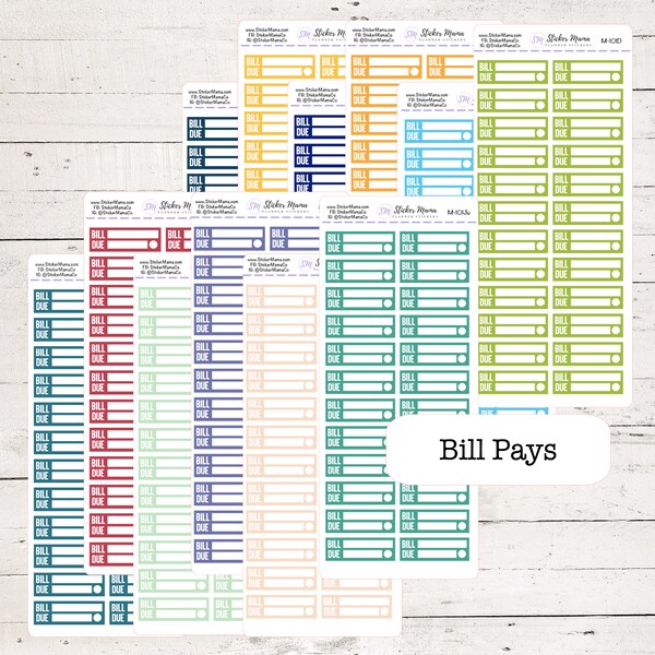 Bill Pay Stickers - Etsy