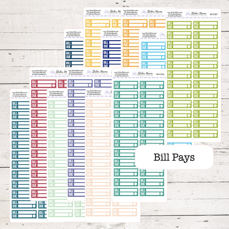 Bill Pay Stickers - Etsy