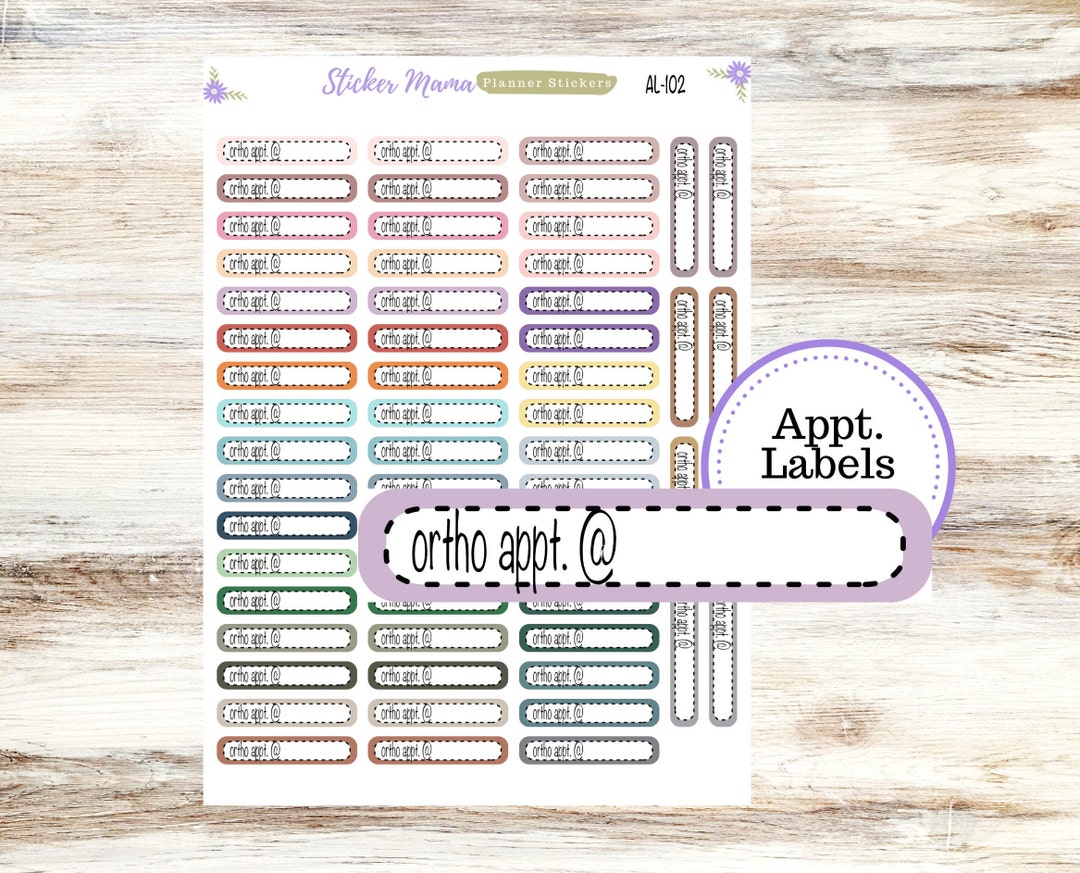 AL-102 || ORTHO APPOINTMENT Labels || Planner Stickers || Labels ...