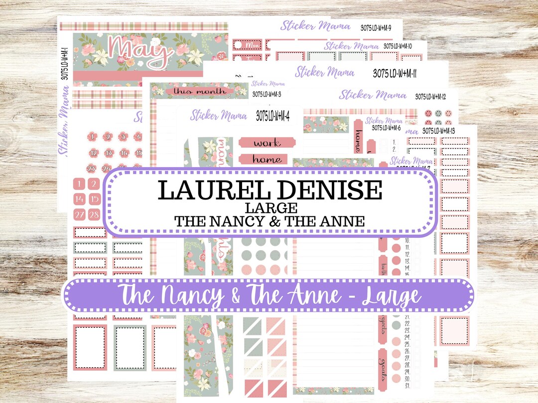 Laurel Denise Large Nancy & Large Anne Planner Sticker Kit | Vertical ...