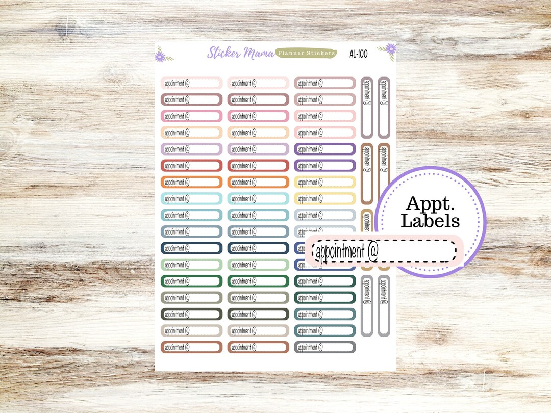 AL-100 APPOINTMENT Labels Planner Stickers Labels Sticker Appointment ...