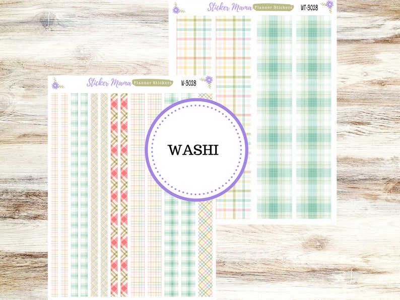 WASHI PLANNER STICKERS || 3028 || Spring Plaid || Washi Stickers ...