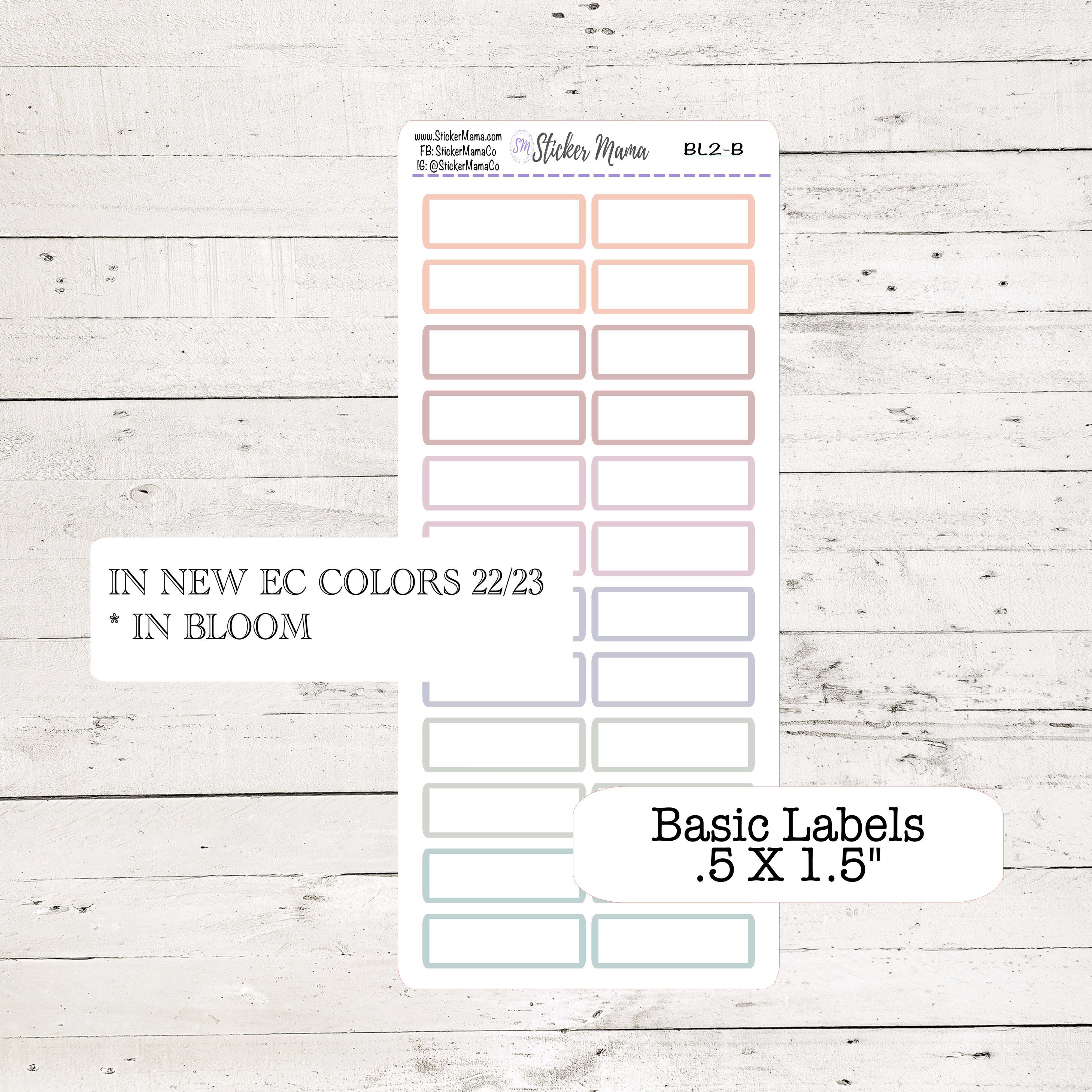 NEW ERIN CONDREN Colors Updated Basic Labels Half Boxes - Etsy