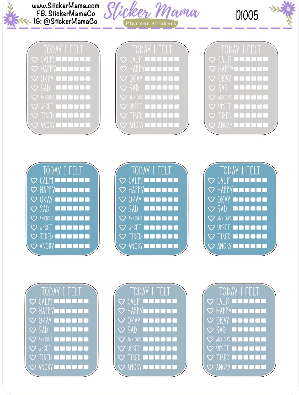 D1005 DAILY MOOD TRACKER Stickers Mood Stickers - Etsy
