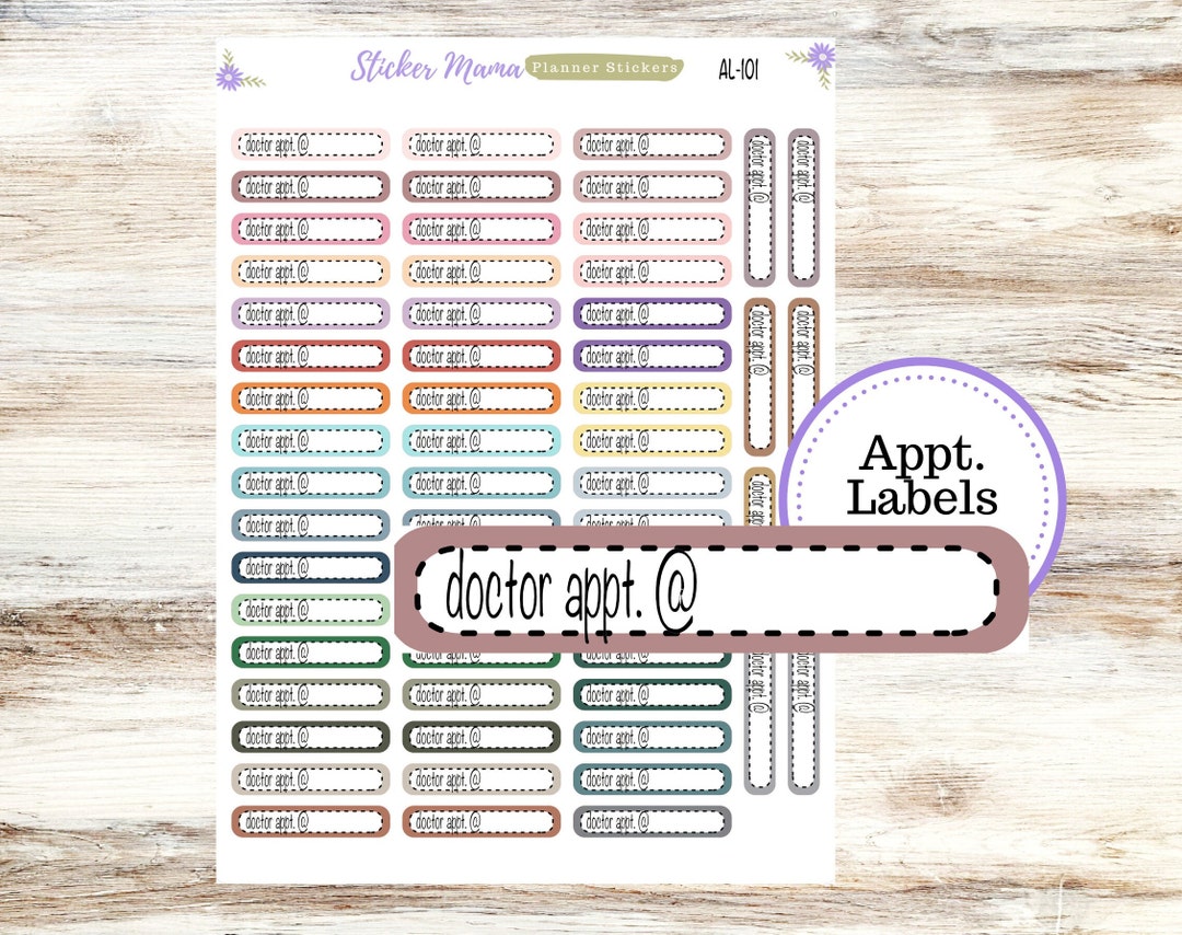 AL-101 || DOCTOR APPOINTMENT Labels || Planner Stickers || Labels ...
