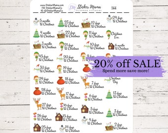 Christmas Countdown Stickers - Etsy