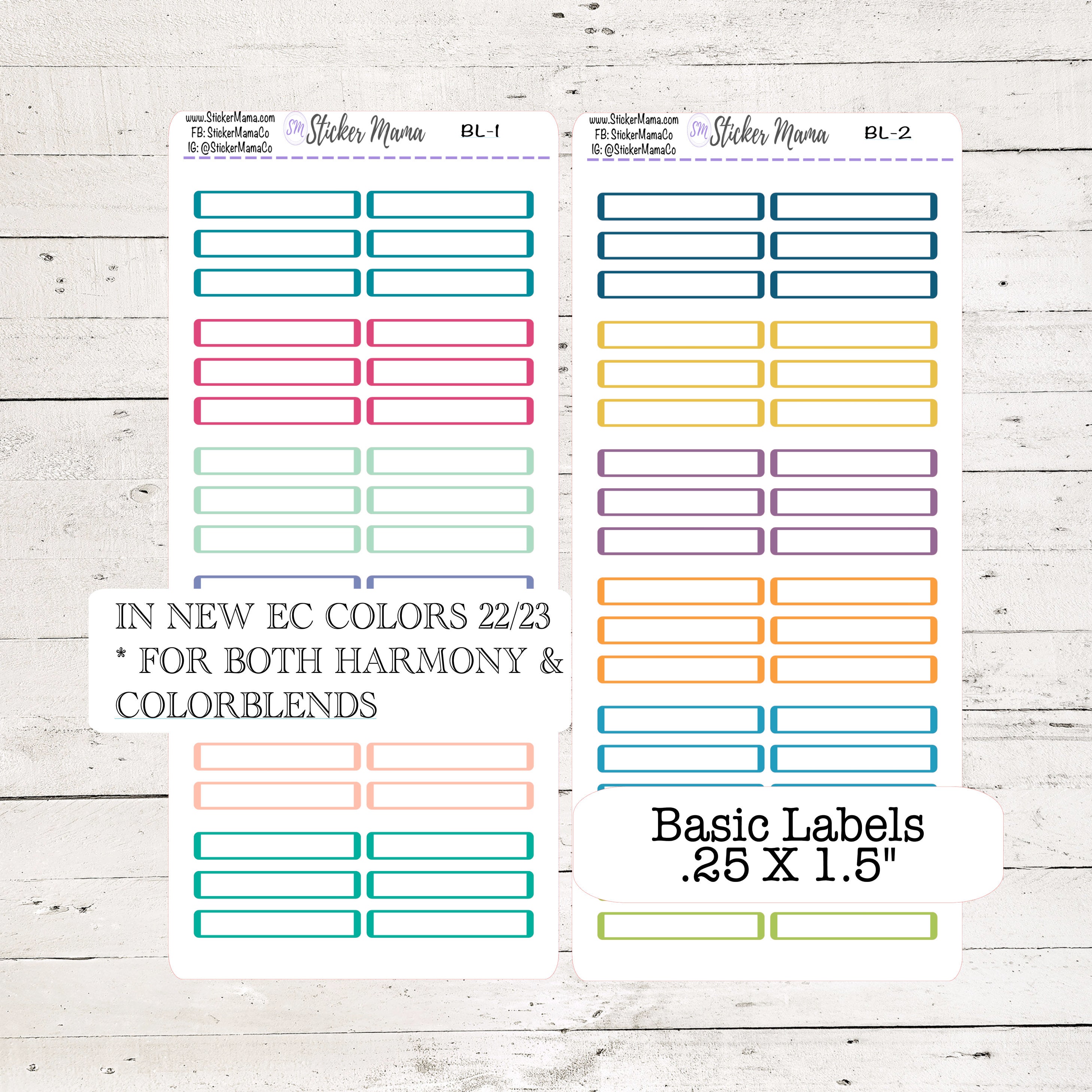 NEW ERIN CONDREN Colors Update Basic Labels in Bloom - Etsy
