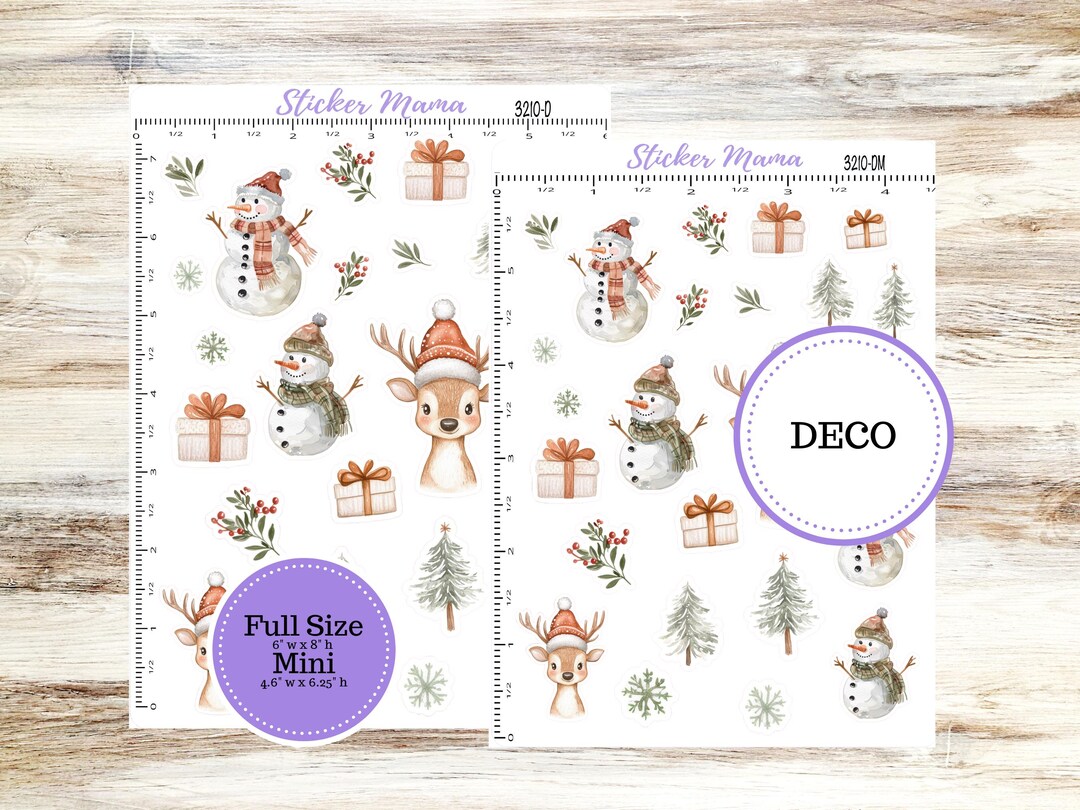 DECO-3210 || Frosty Friends Deco || PLANNER STICKERS || Christmas ...