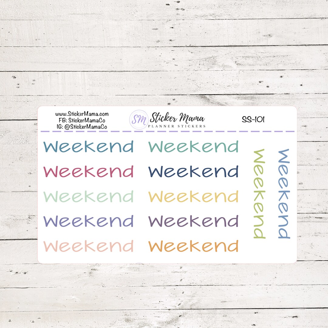 SS-101 - WEEKEND Jenplans SCRIPT Planner Stickers - Script Stickers - Etsy
