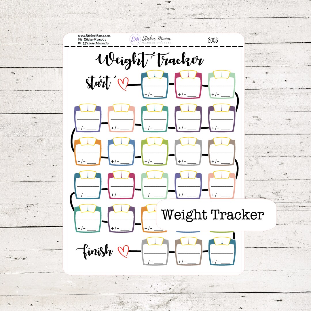 WEIGHT TRACKER NOTE 3003 - Planner Stickers Weight Tracker Sticker ...