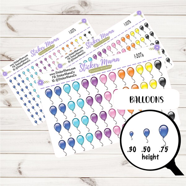 Balloon Stickers - Etsy