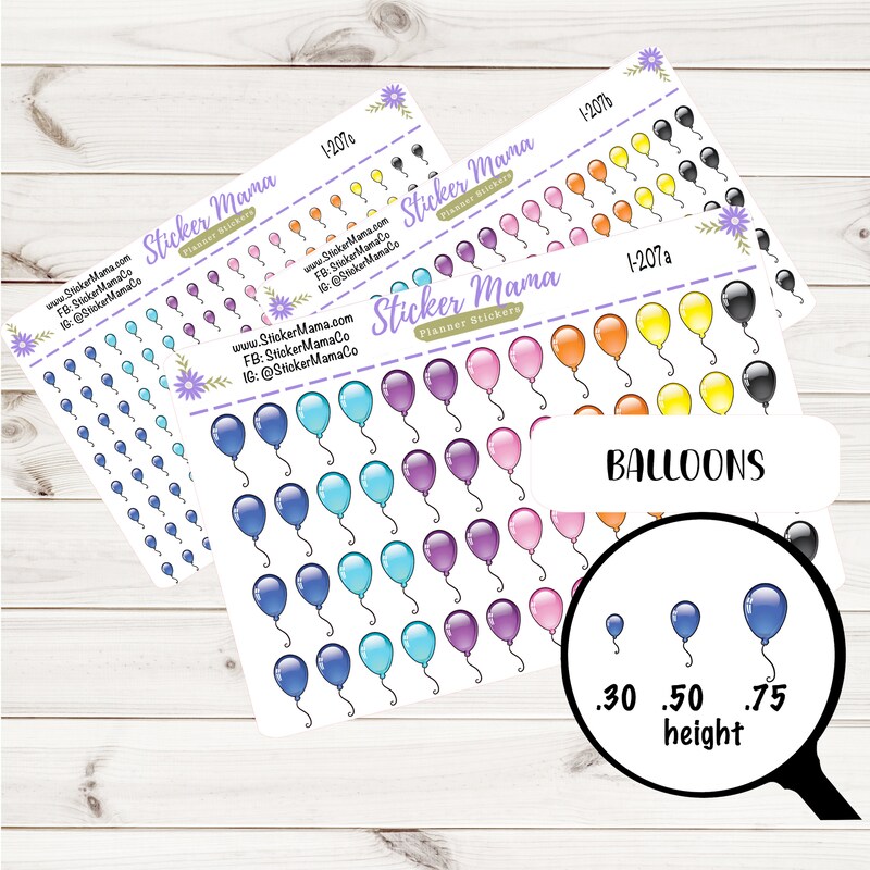 Balloon Stickers - Etsy