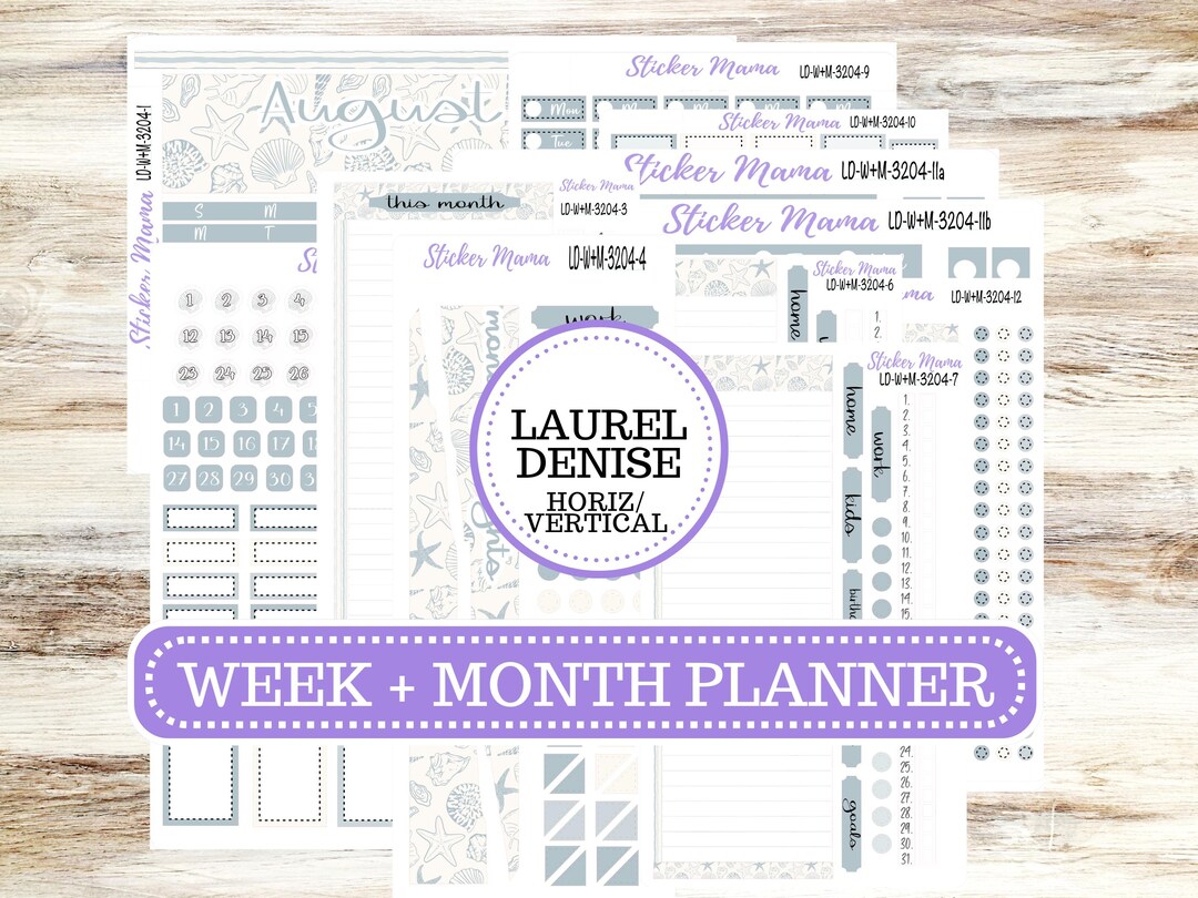 LAUREL DENISE Week + Month PLANNER Monthly Kit #3204 || Laurel Denise ...