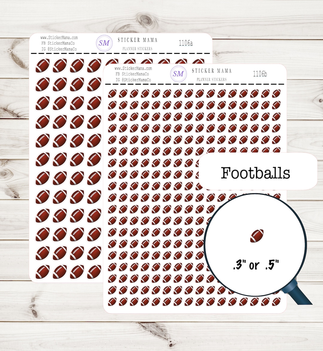 FOOTBALL PLANNER STICKERS 1106 Football Sticker Kit Football Planner ...