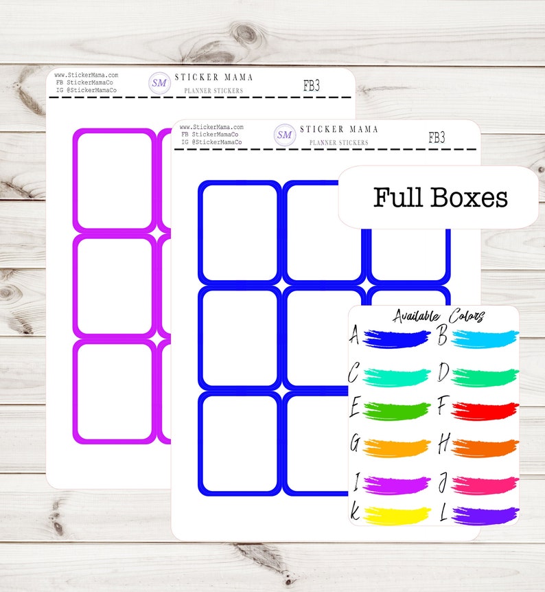 FULL BOX STICKERS 1.9" X 1.5" Full Box Labels Full Planner Box Ex ...