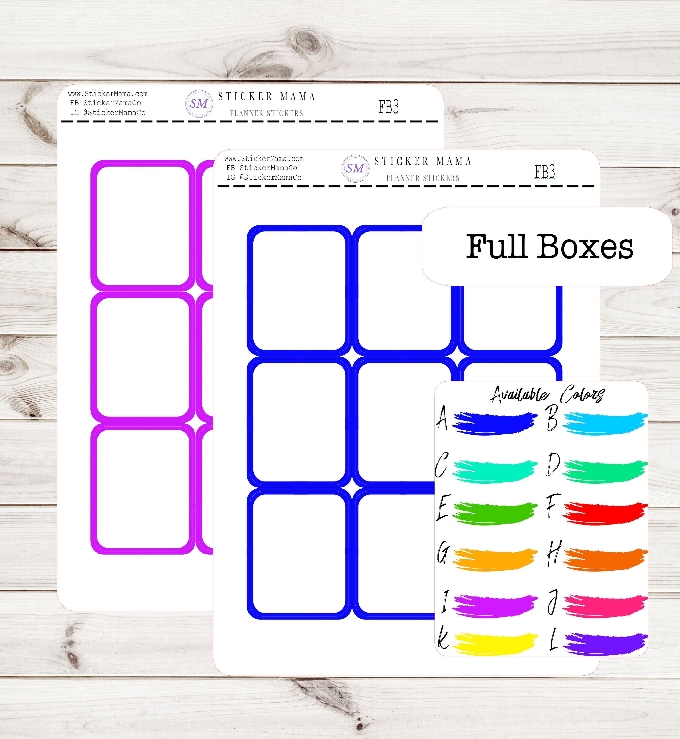 FULL BOX STICKERS 1.9" X 1.5" Full Box Labels Full Planner Box Ex ...