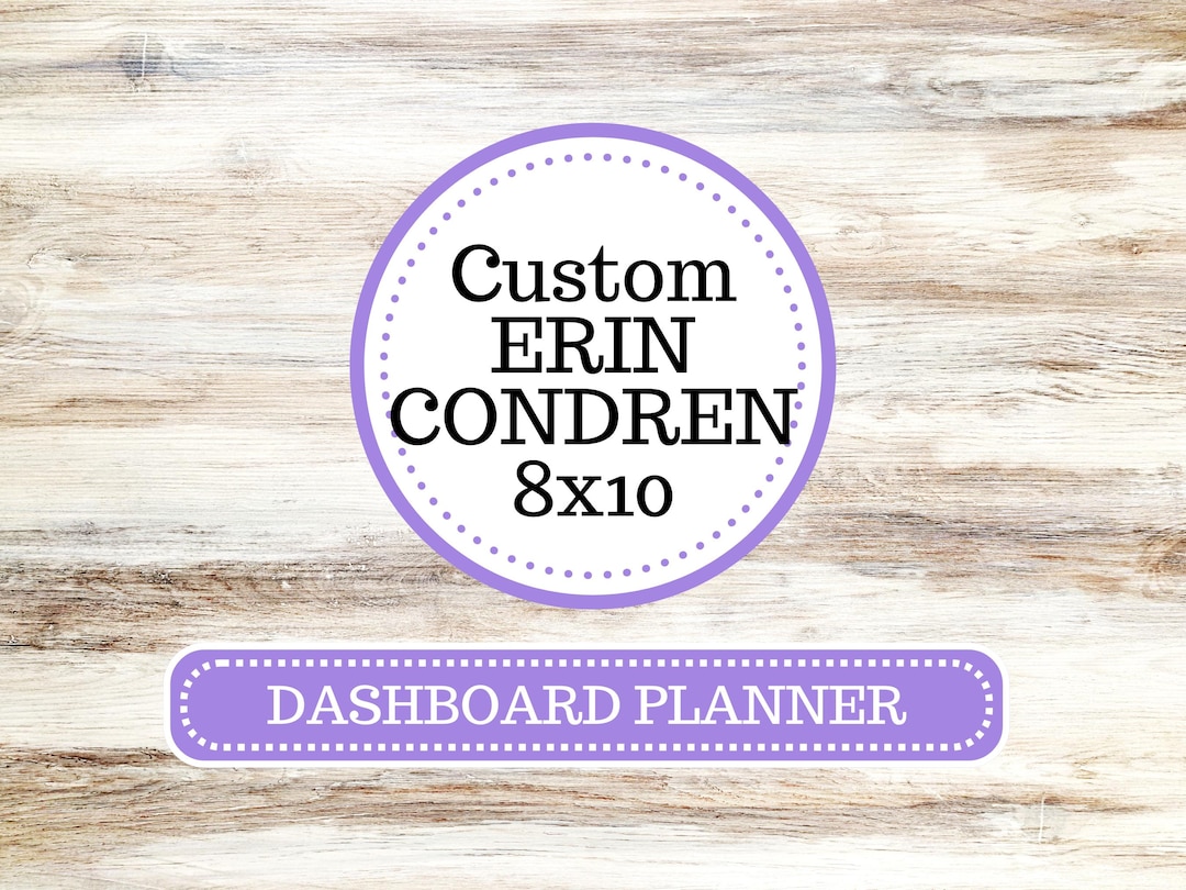 Custom Erin Condren 8x10 Softbound Dashboard Planner Stickers - Etsy
