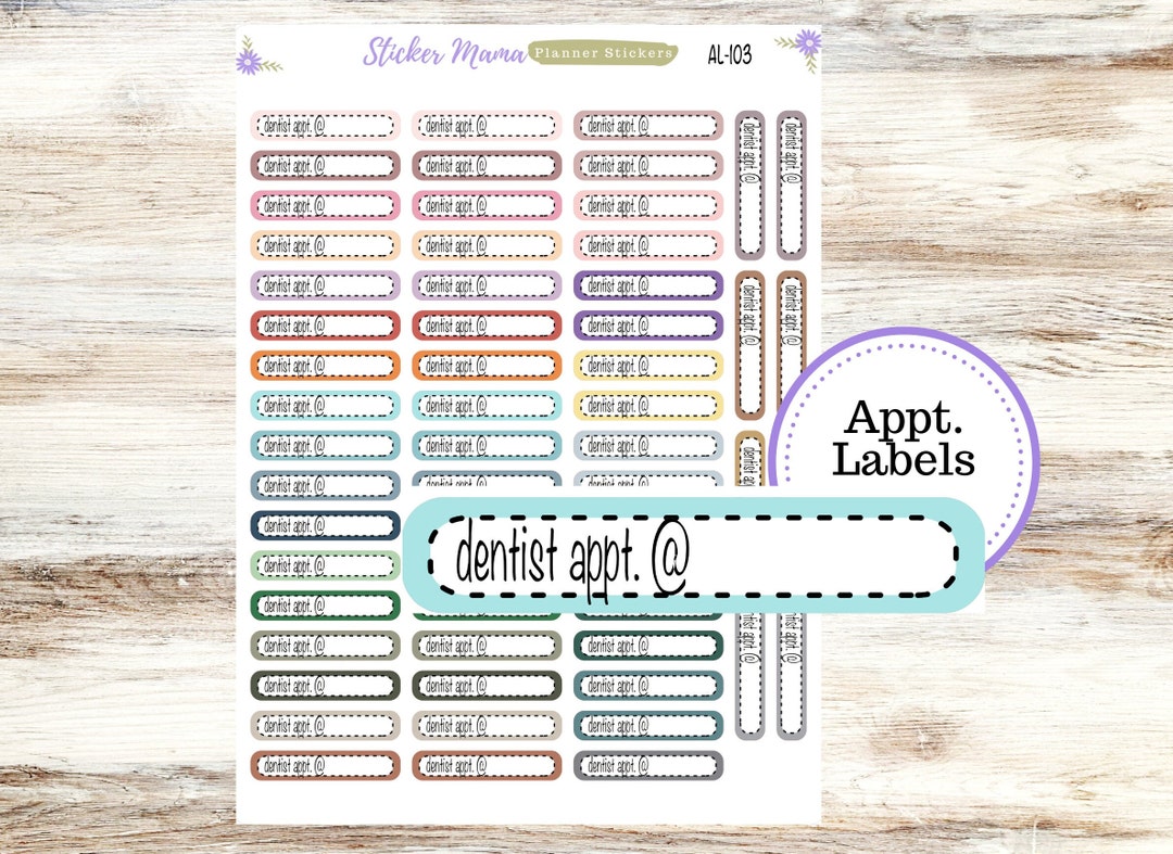 AL-103 || DENTIST APPOINTMENT Labels || Planner Stickers || Labels ...
