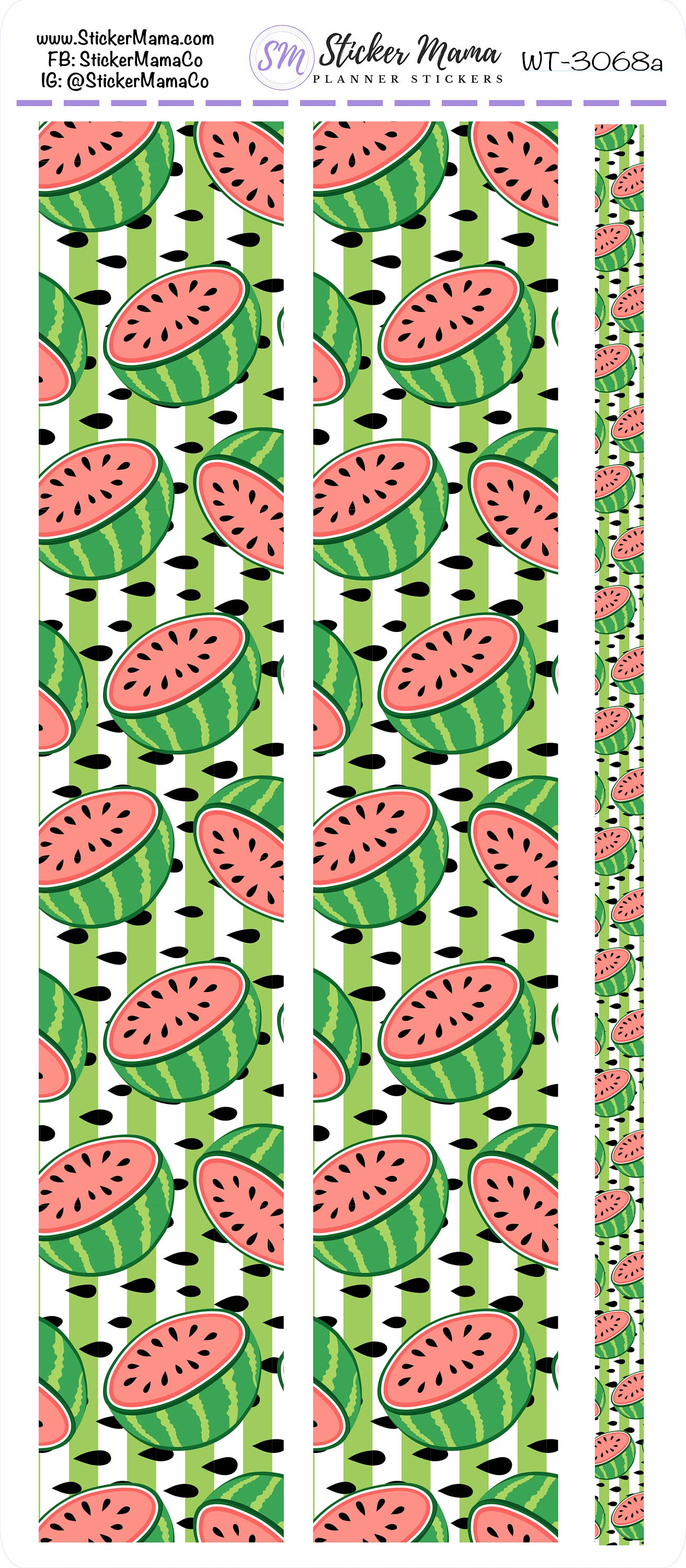 W-3068 WASHI STICKERS Watermelon Planner Stickers | Etsy