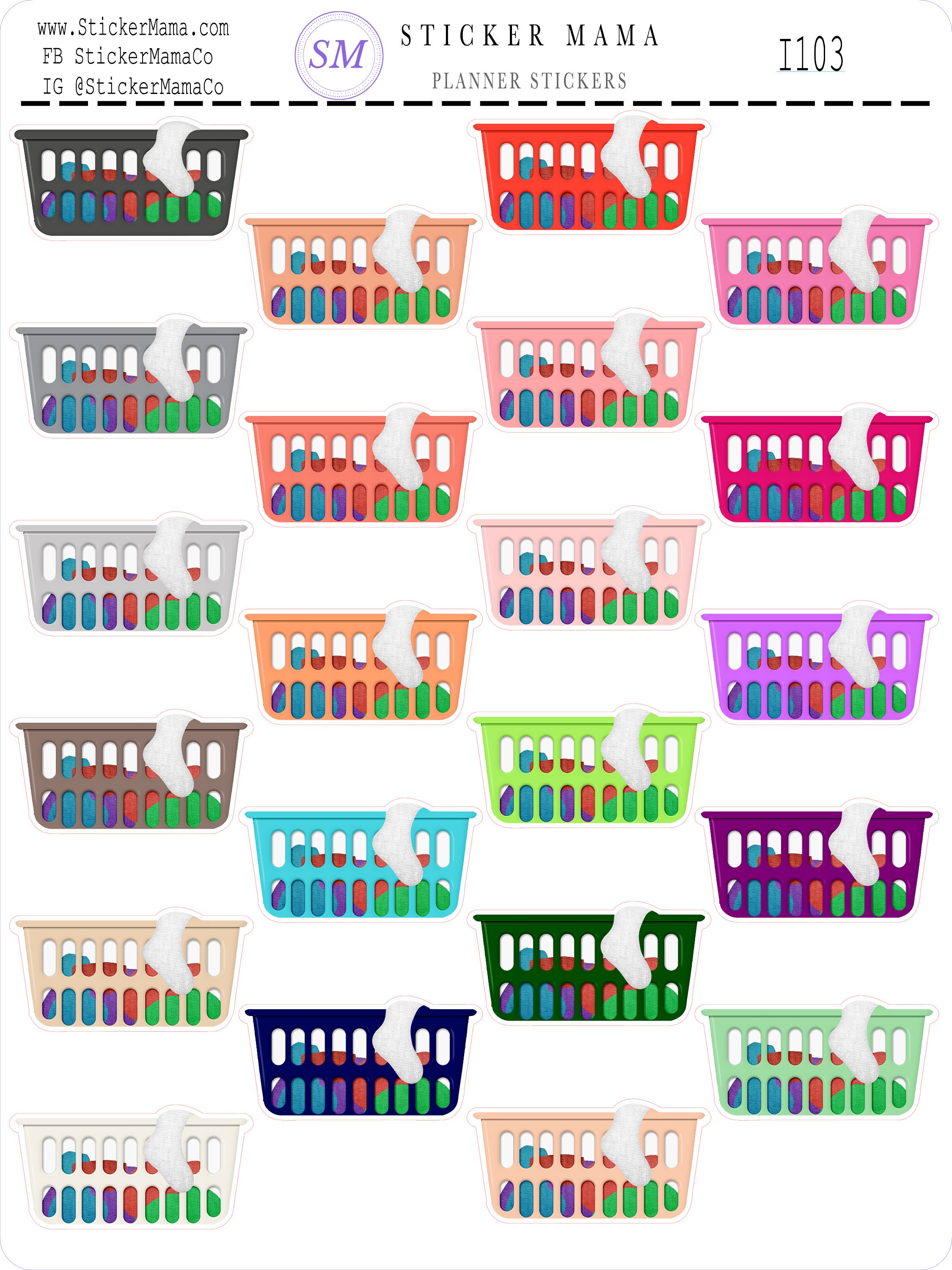 LAUNDRY BASKETS STICKERS I103 Stickers for Laundry Stickers - Etsy