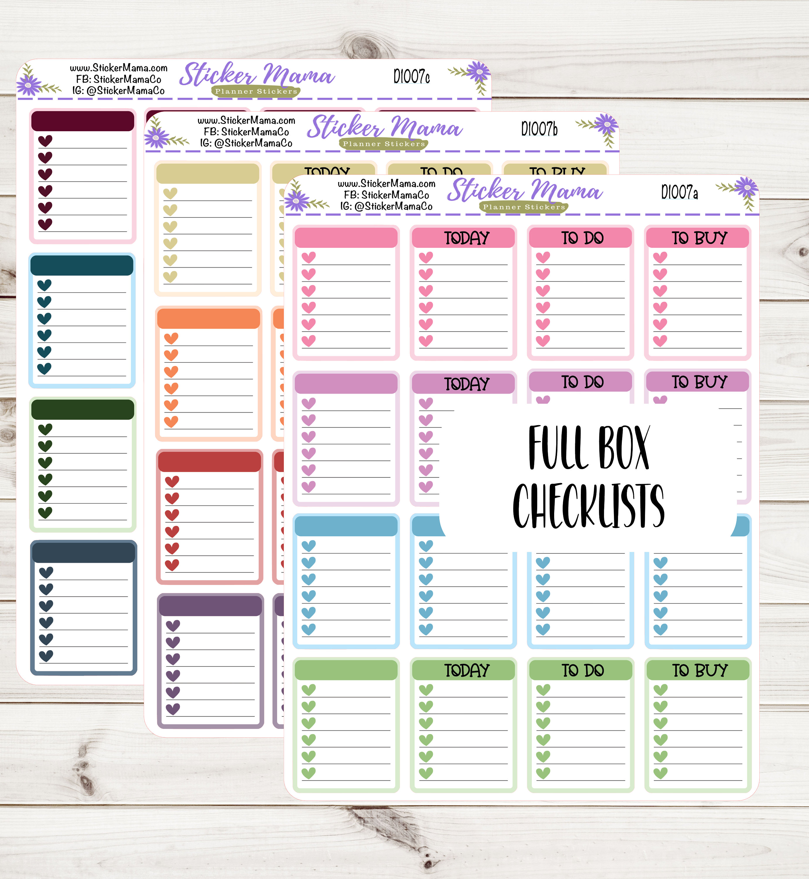 D1007 FULL BOX CHECKLIST Stickers Checklist Stickers - Etsy