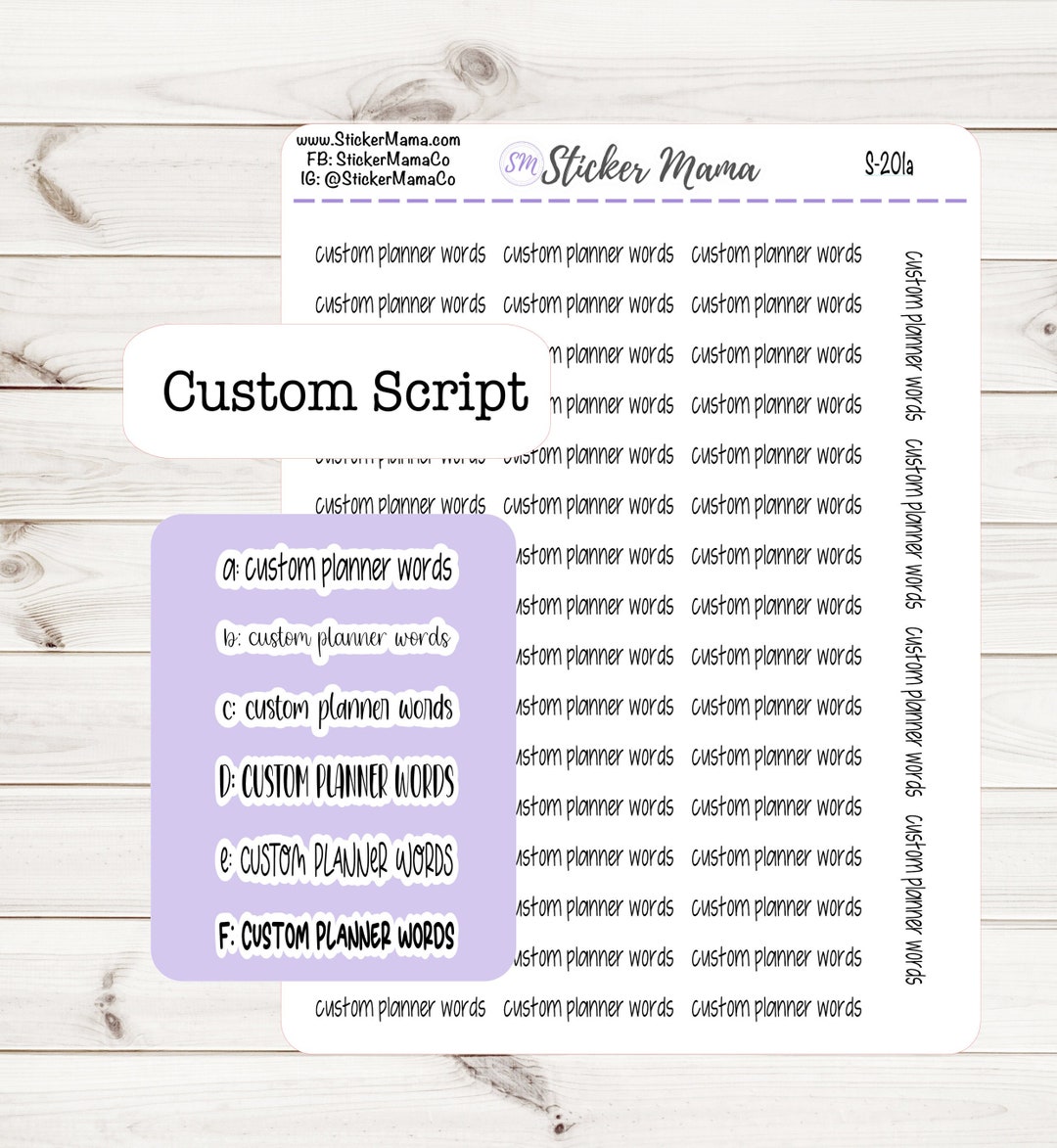 CUSTOM SCRIPT Stickers for Planning || S-201 || Script Font Planner ...