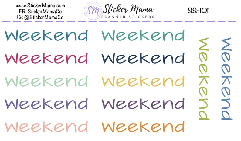 SS-101 WEEKEND Jenplans SCRIPT Planner Stickers Script - Etsy