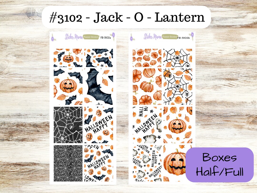 FULL BOXES-3102 Jack O Lantern Planner Stickers - Etsy