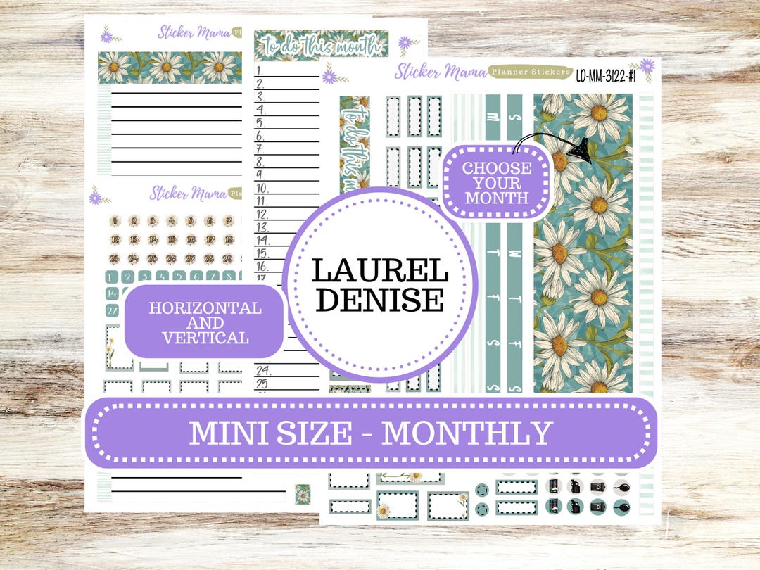 LAUREL DENISE MINI Monthly Planner Kit #3122 || Laurel Denise Kit ...