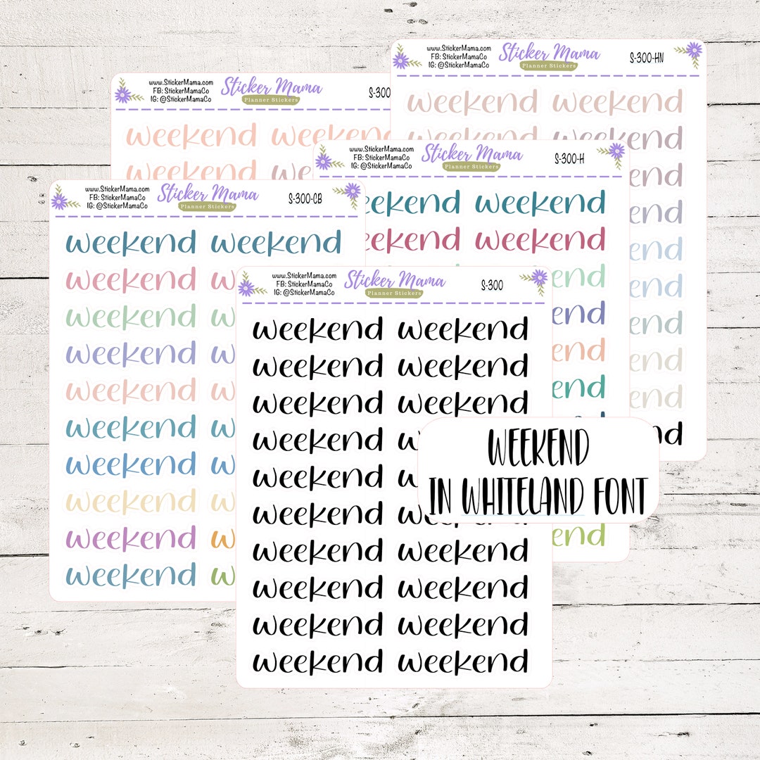 S-300 - WEEKEND STICKERS || Weekend Planner Stickers || Script Stickers ...