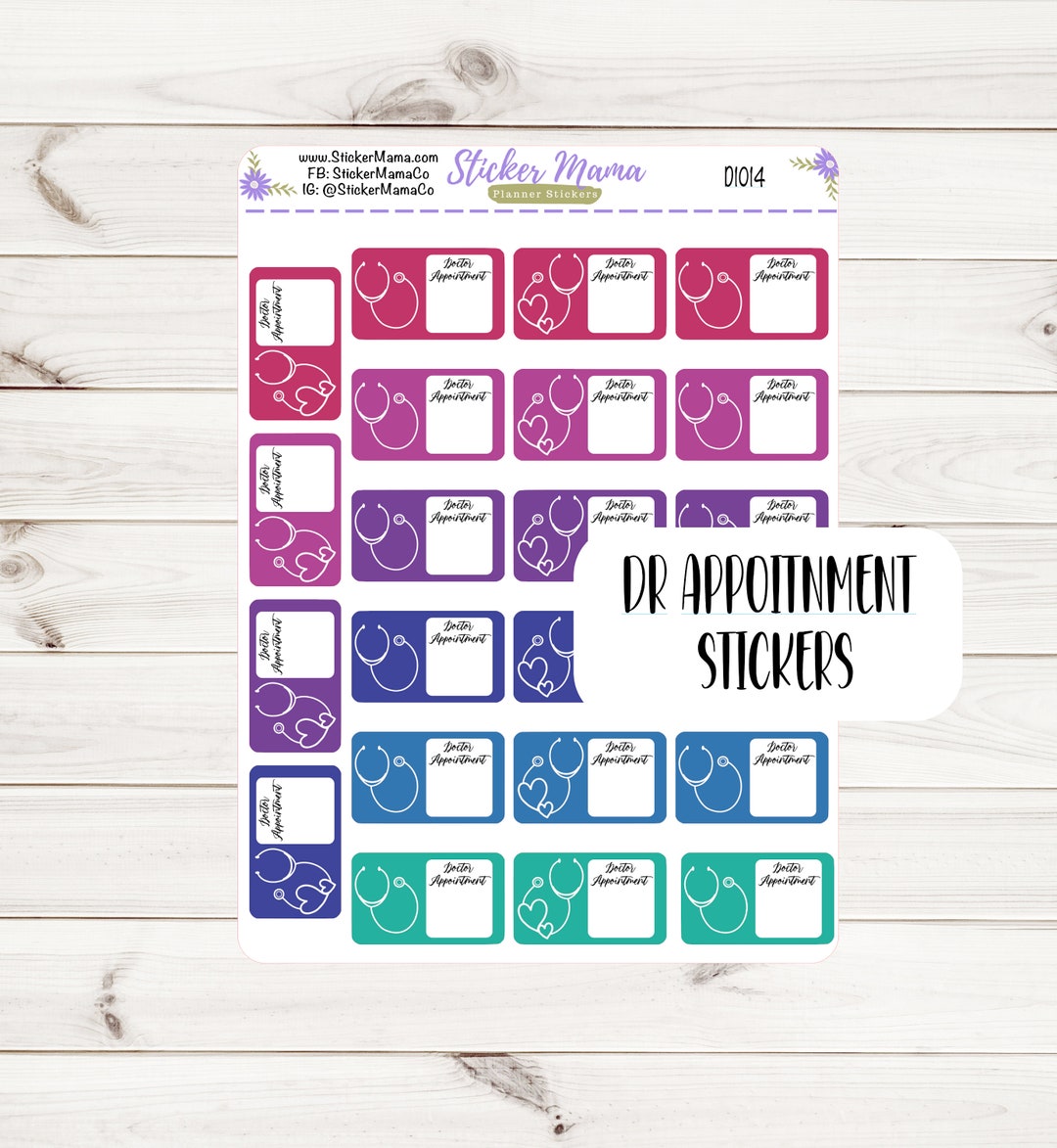 D1014 - DR APPOINTMENT STICKERS - Planner Stickers - Dr Appointment ...