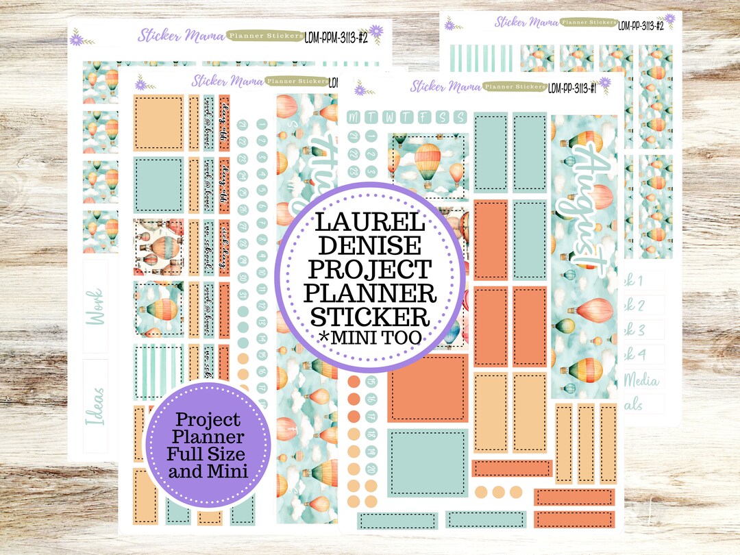 LAUREL DENISE PROJECT August Planner Kit #3113 || Hot Air Balloons ...
