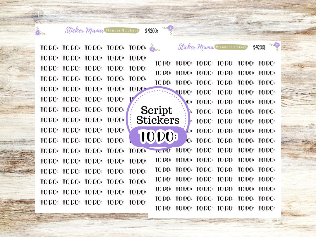 TO DO Script Stickers || S-9200 || Script Planner Stickers || to Do ...