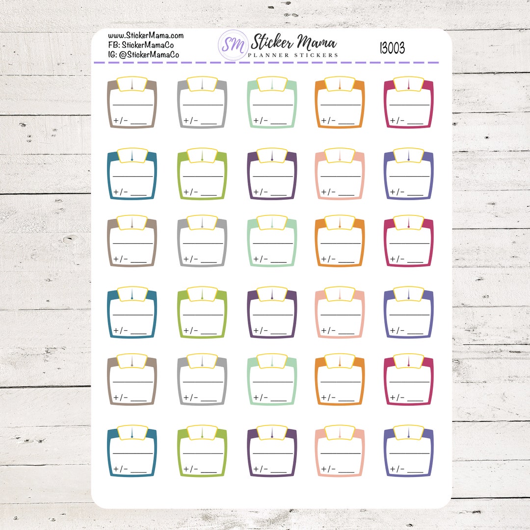 I3003 - WEIGHT TRACKER Stickers - Planner Stickers Weight Tracker ...