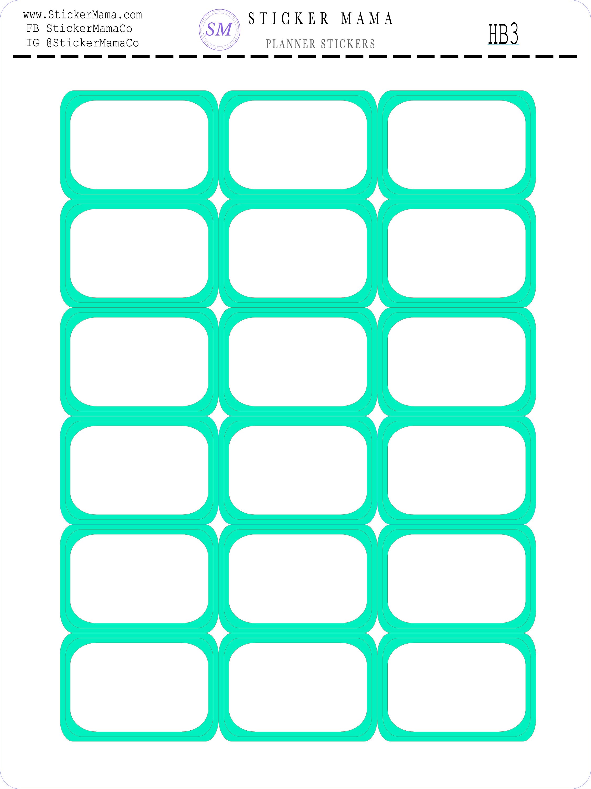 HALF BOX STICKERS 1" X 1.5" Half Box Labels Quarter Planner Box Ex ...