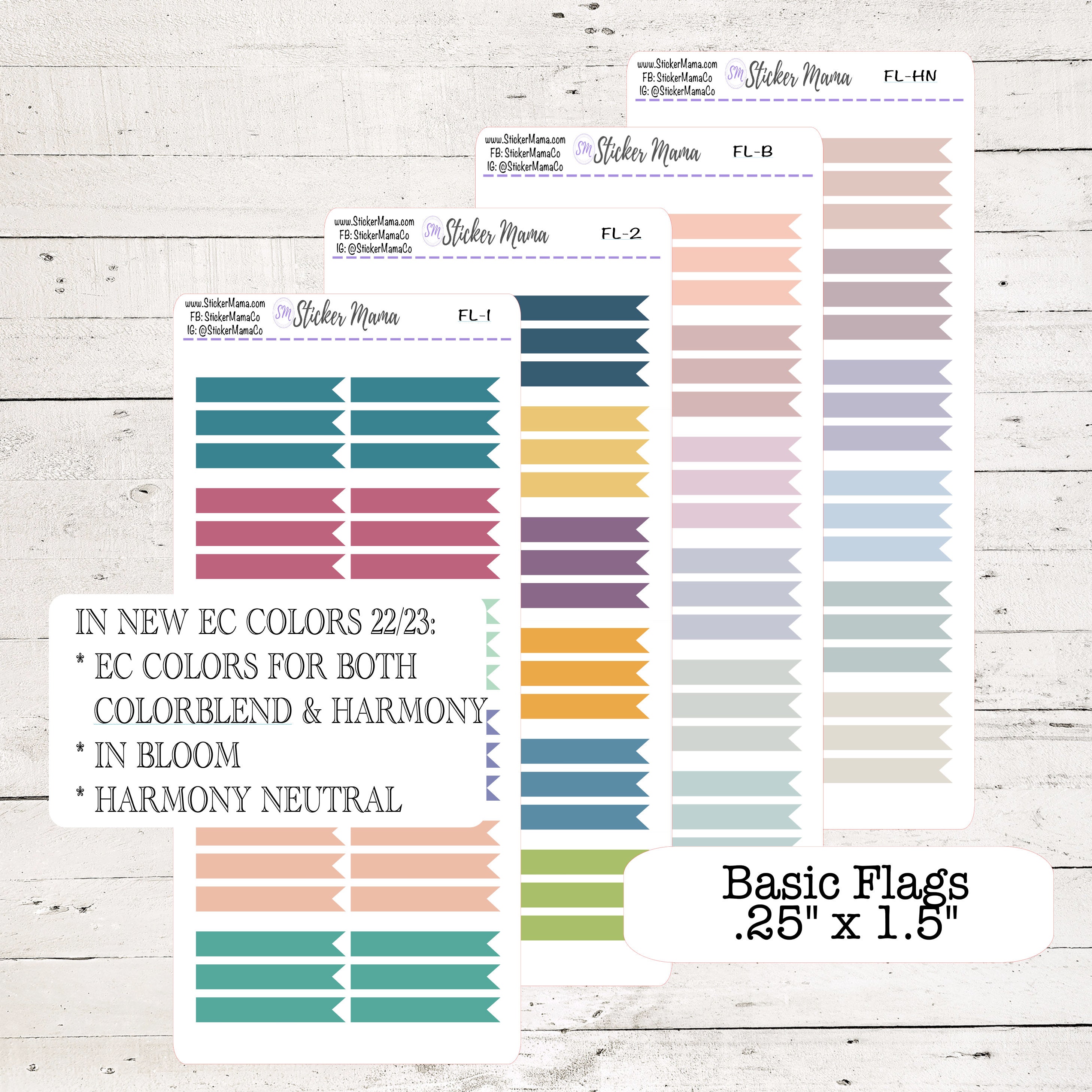 NEW ERIN CONDREN Colors Updated Flags in Bloom Harmony - Etsy