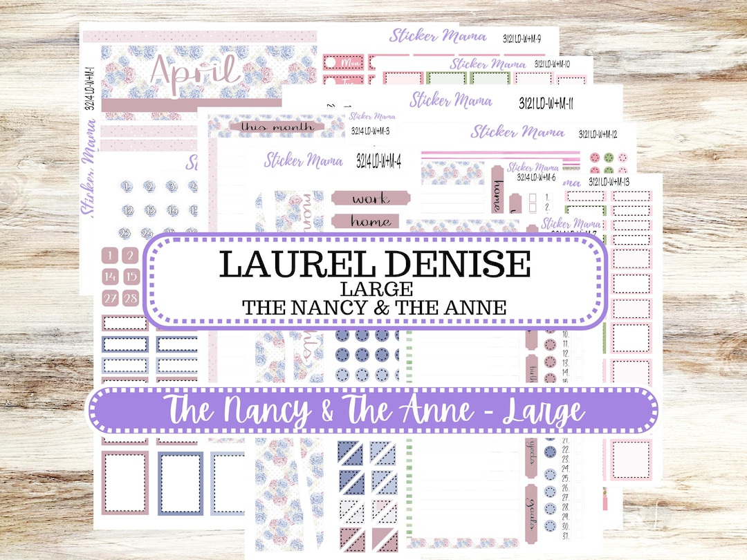 Laurel Denise Large Nancy & Large Anne Planner Sticker Kit | Vertical ...