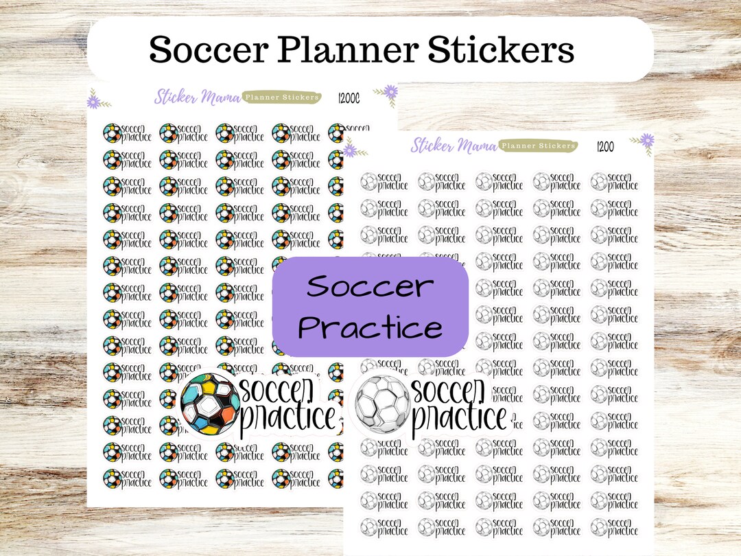 1200 SOCCER PRACTICE STICKERS Soccer Planner Stickers Soccer Sports ...